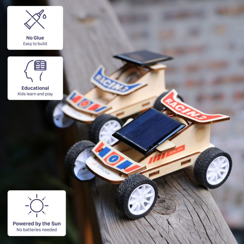 Set of 2 Mini Solar Car Kit V1 For Classroom Education DIY - TOYLOGS